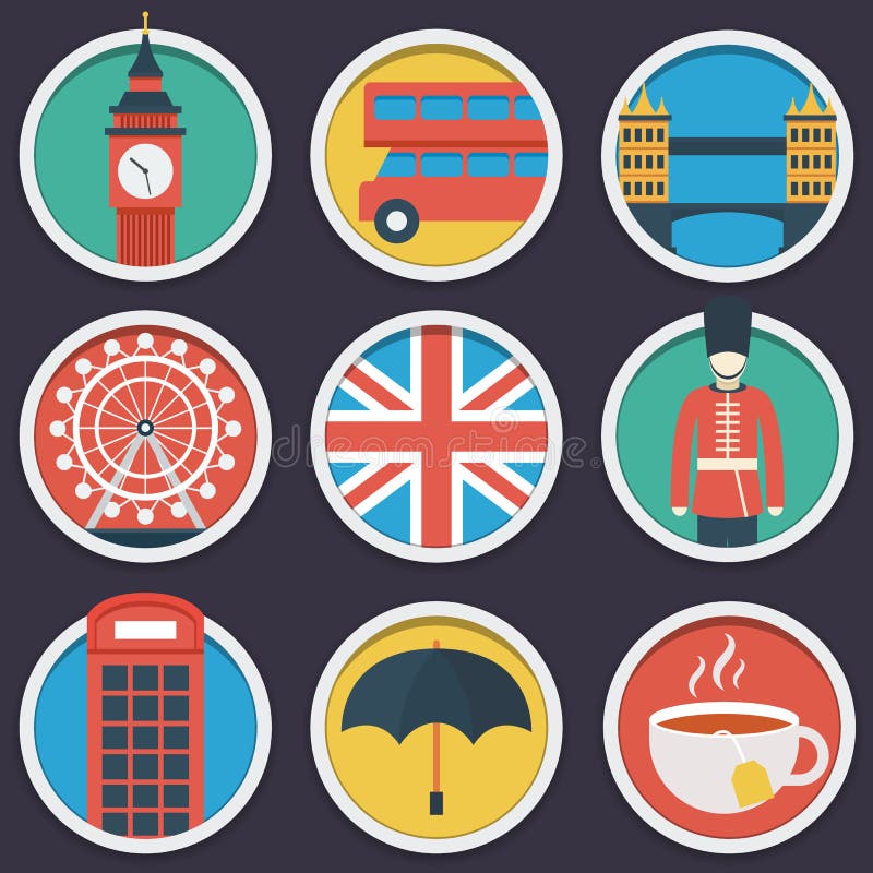 London Icons Collection stock vector. Illustration of love - 34210397