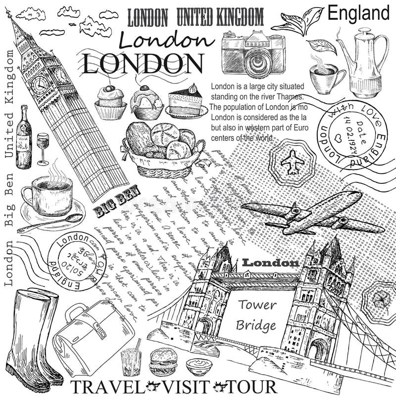 London hand drawn stock vector. Illustration of europe - 63797226