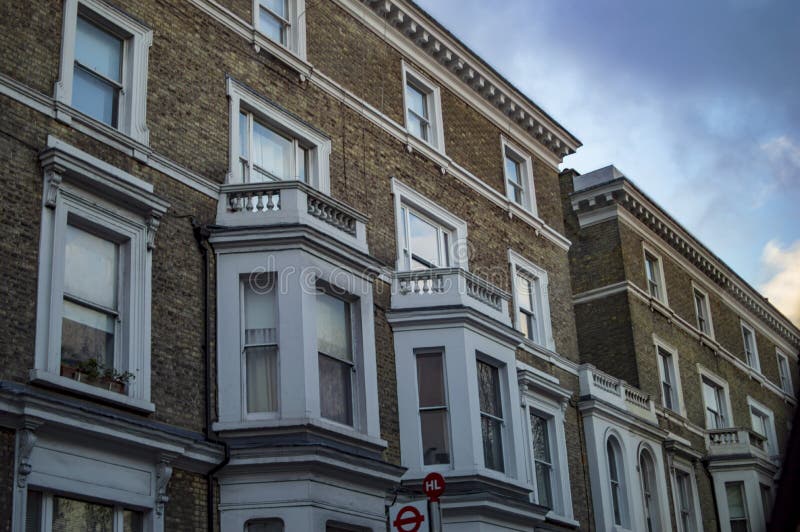 London Home Windows and Red Brick Walls Stock Photo - Image of ...