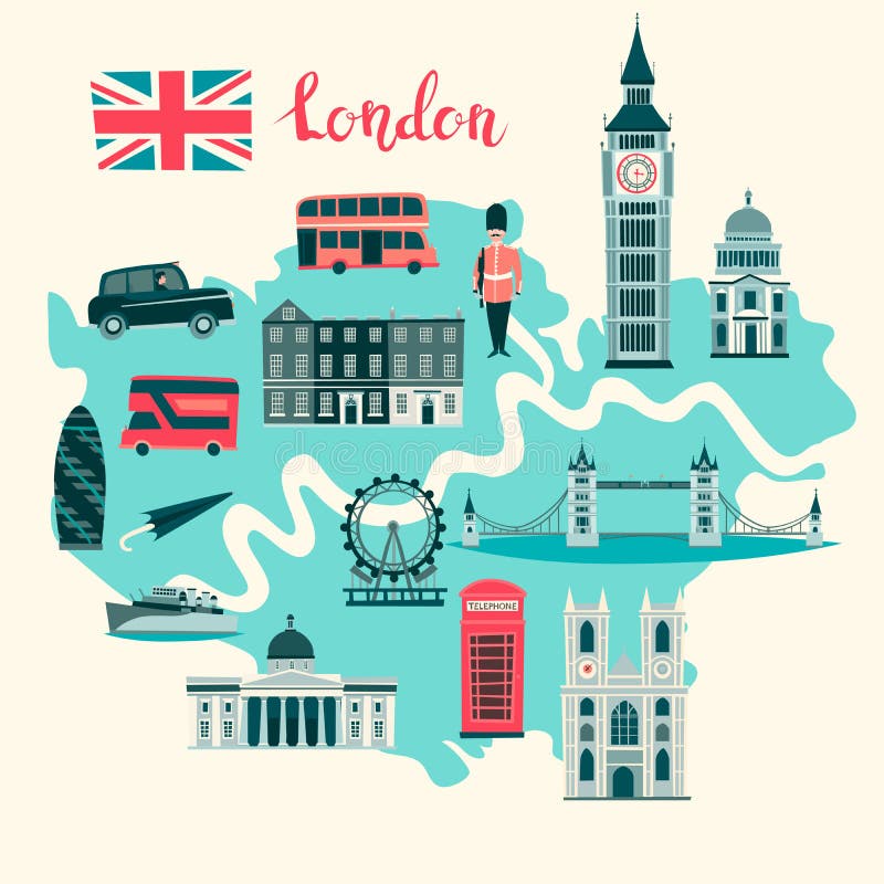 London Cityscape Vector Illustration. Cartoon United Kingdom Skyline ... London Cityscape Vector Illustration. Cartoon United Kingdom Skyline ...