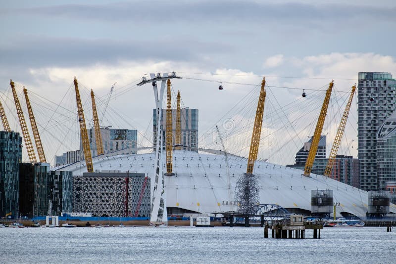 LONDON - JAN 10 : View of the O2 Building in Docklands London on ...