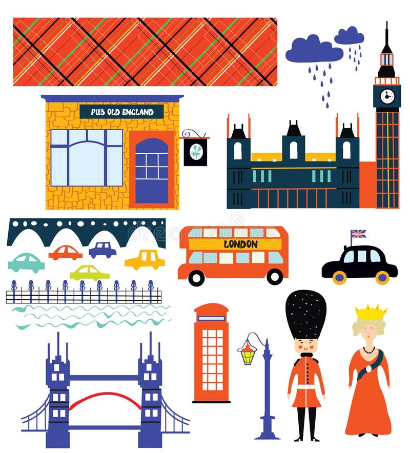Symbols of London. stock vector. Illustration of architecture - 29813451