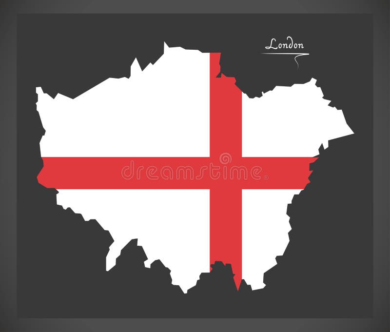 London Map with Flag of England Illustration Stock Vector ...