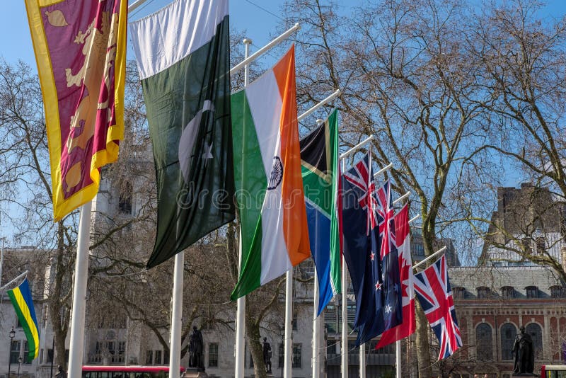 LONDON - MAR 13 : Flags Flying in Parliament Square in London on ...
