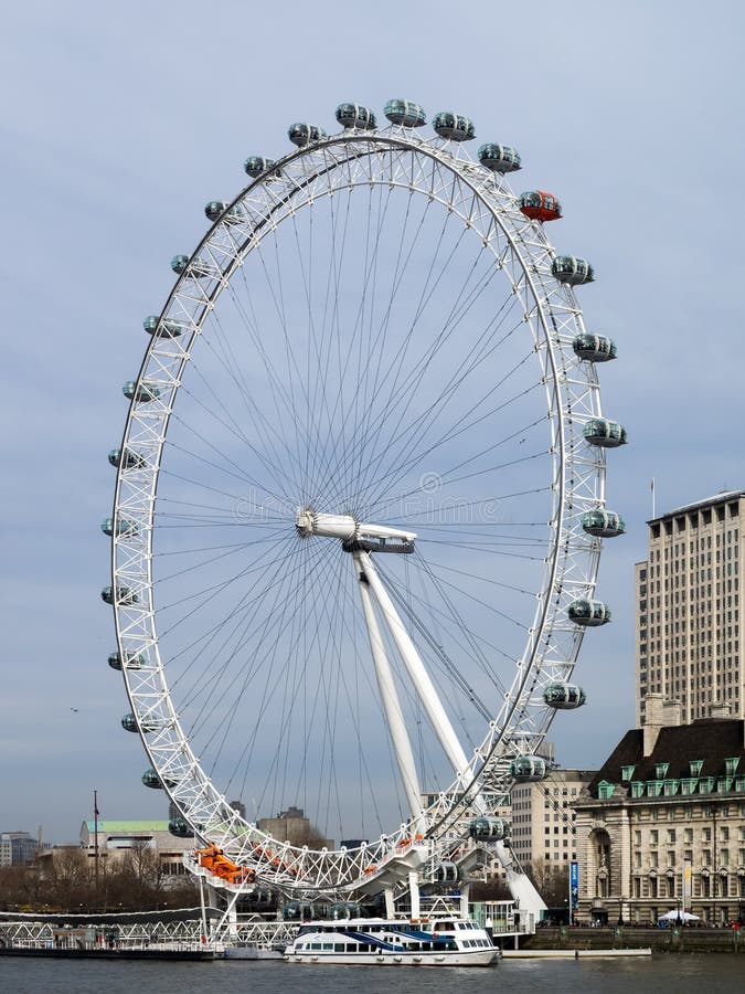 LONDON - MARCH 19 : View of the London Eye on March 19, 2014 in ...