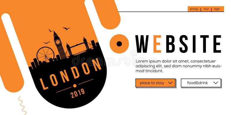 London Modern Web Banner Design with Vector Skyline Stock Illustration ...