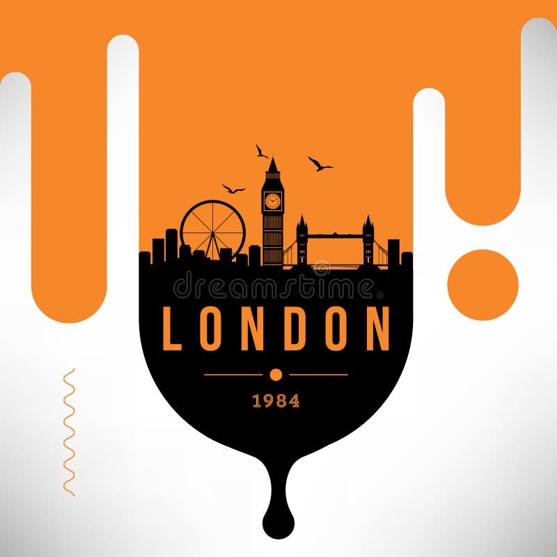 London Modern Web Banner Design with Vector Skyline Stock Illustration ...