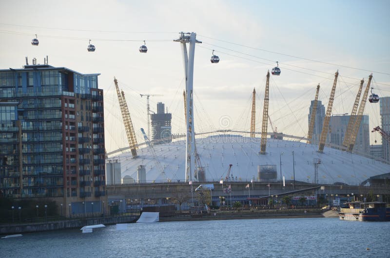 The O2 Arena Thames River and London Cityscape Editorial Stock Photo ...