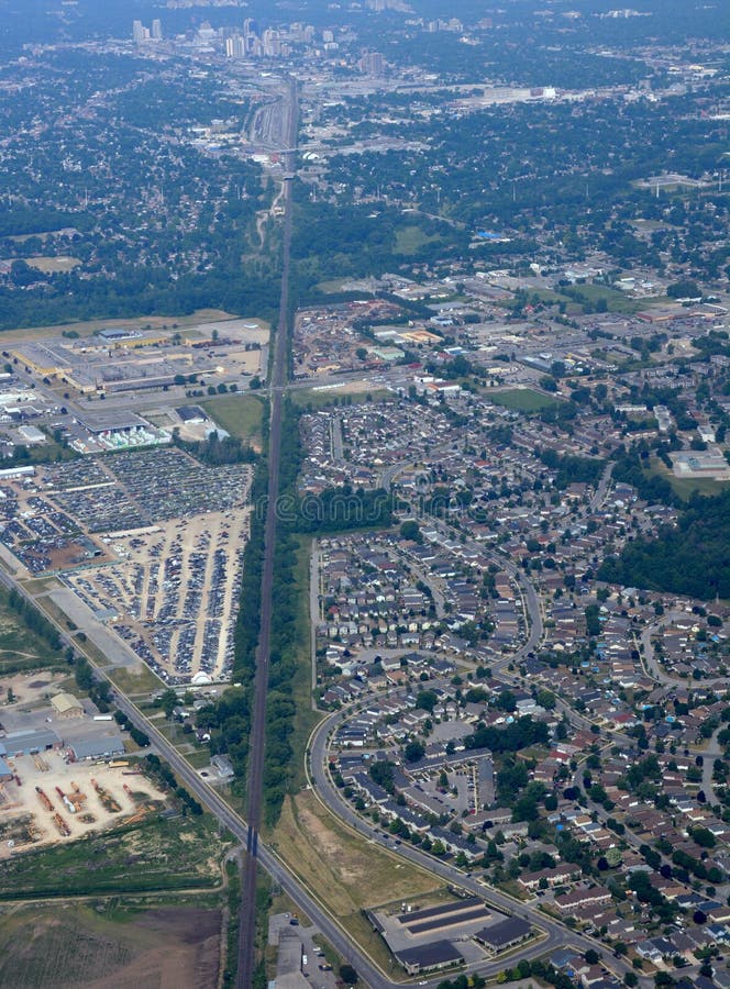 London Ontario, aerial stock image. Image of train, infrastructure ...