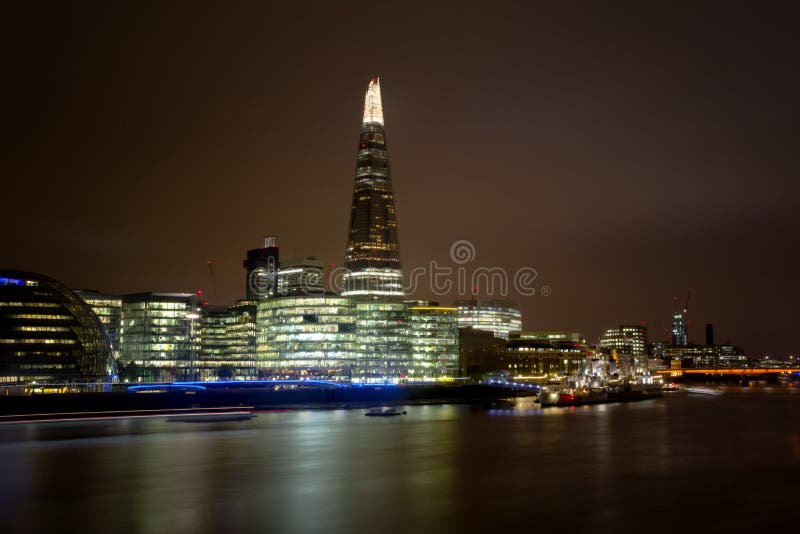 London, UK. Wonderful Side View of Millennium Bridge at Sunset ...