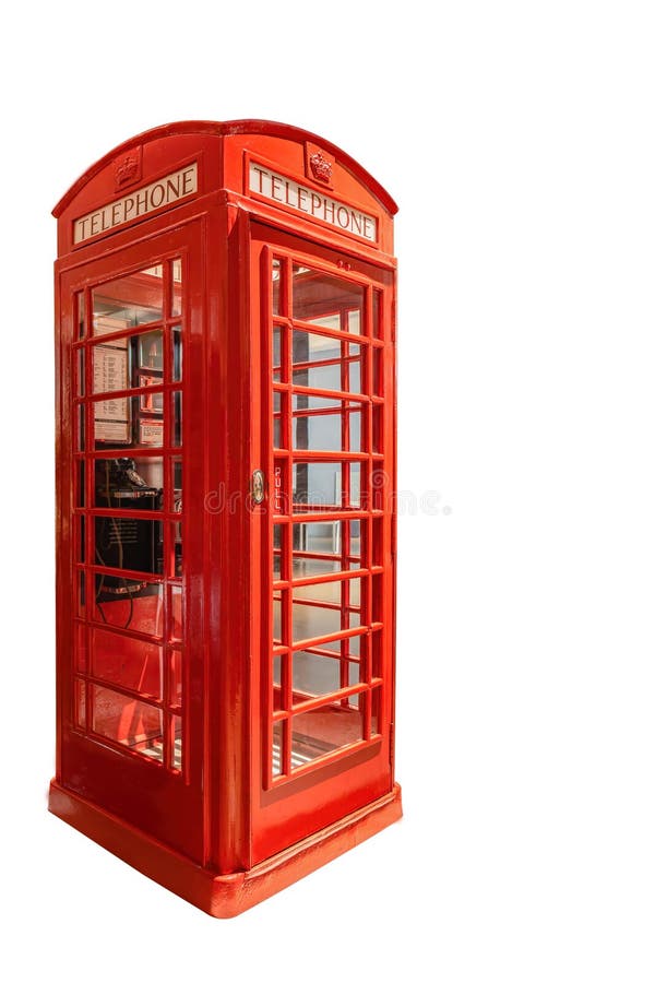 London Phone Booth. Red Phone in London Isolated on White Background ...