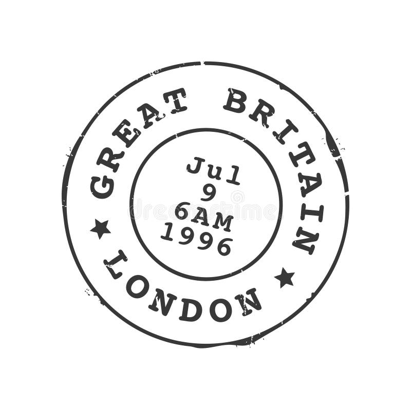 London Postage Mark, Great Britain Postal Stamp Stock Vector ...
