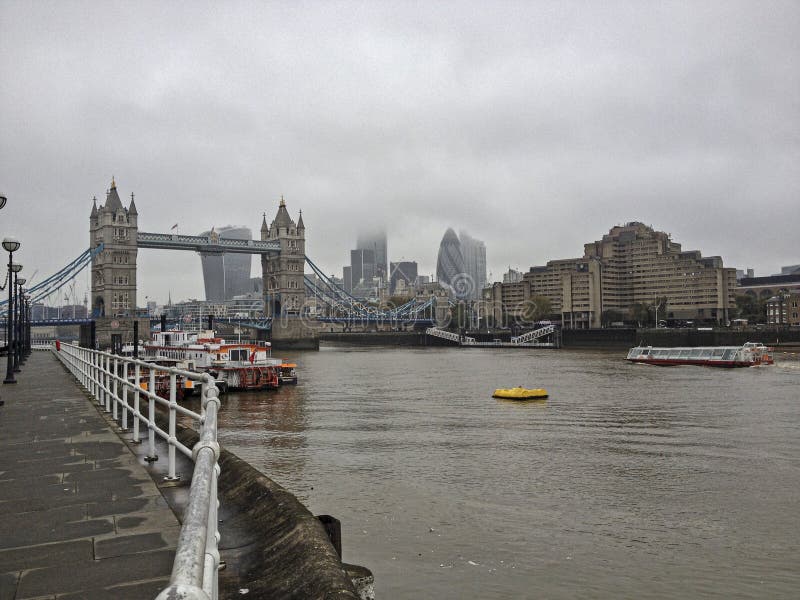 London - the Promenade and Tower Bridge. Stock Photo - Image of ...