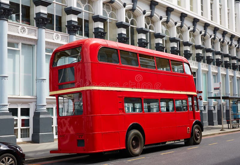 London Red Bus Traditional Old Stock Photo - Image of famous, landmark ...