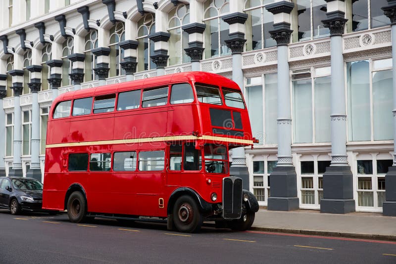 London Red Bus Traditional Old Stock Photo - Image of british ...