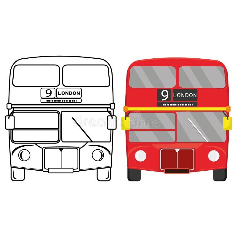 London Red Bus Vector Illustration Isolated on White Background Stock ...