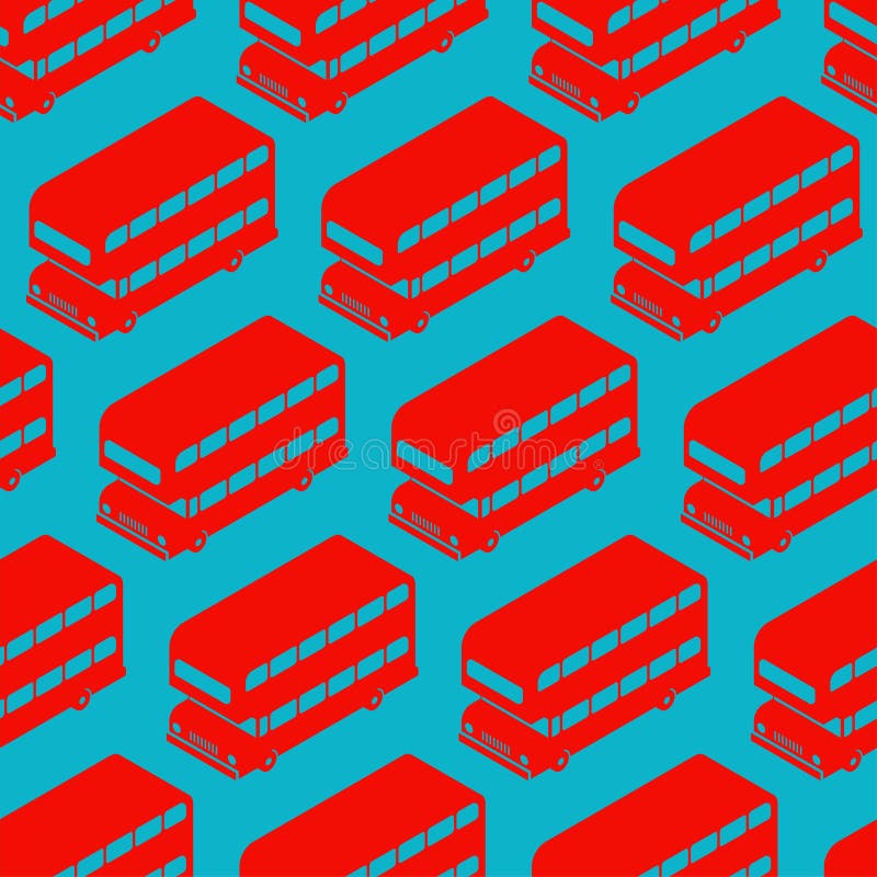 London Red Double Decker Bus Pattern Seamless. UK Landmark Bus ...