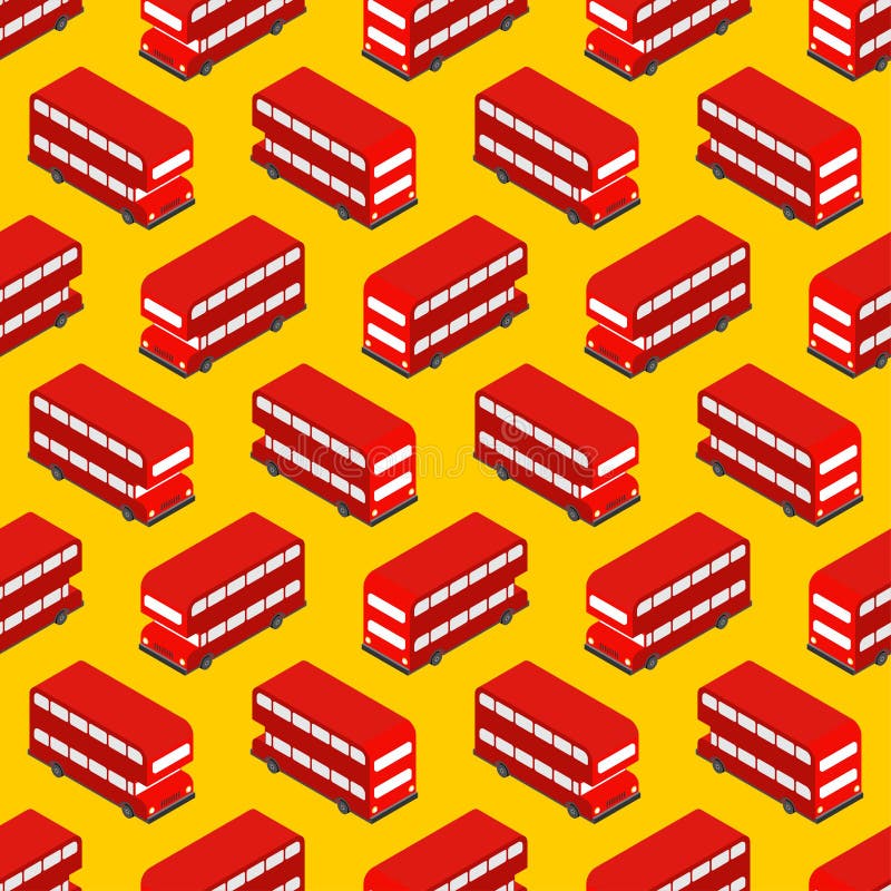 London Red Double Decker Bus Pattern Seamless. UK Landmark Bus ...