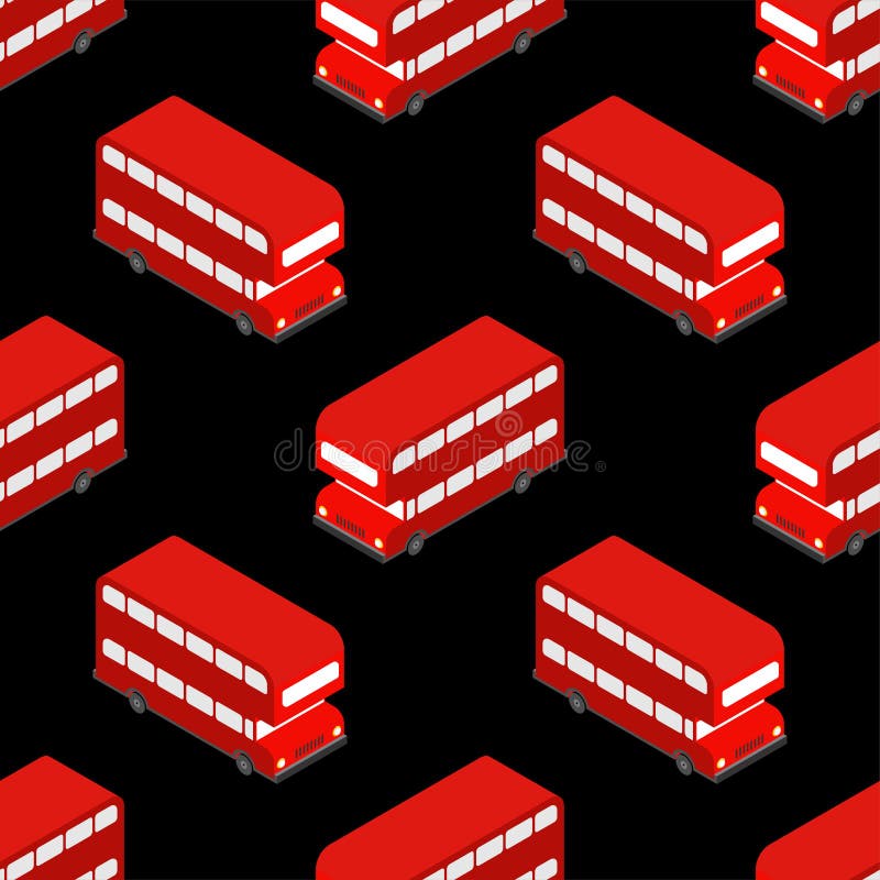 London Red Double Decker Bus Pattern Seamless. UK Landmark Bus ...
