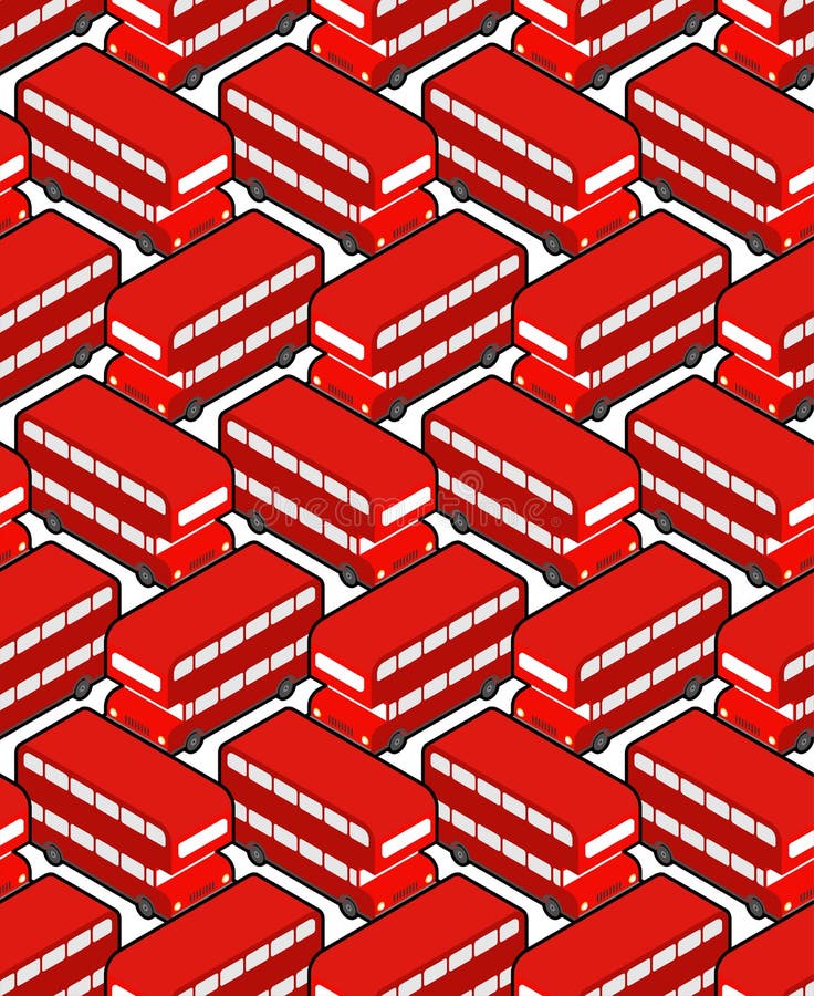 London Red Double Decker Bus Pattern Seamless. UK Landmark Bus ...
