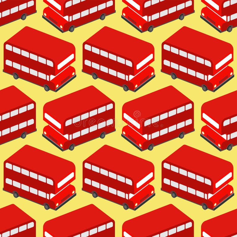 London Red Double Decker Bus Pattern Seamless. UK Landmark Bus ...