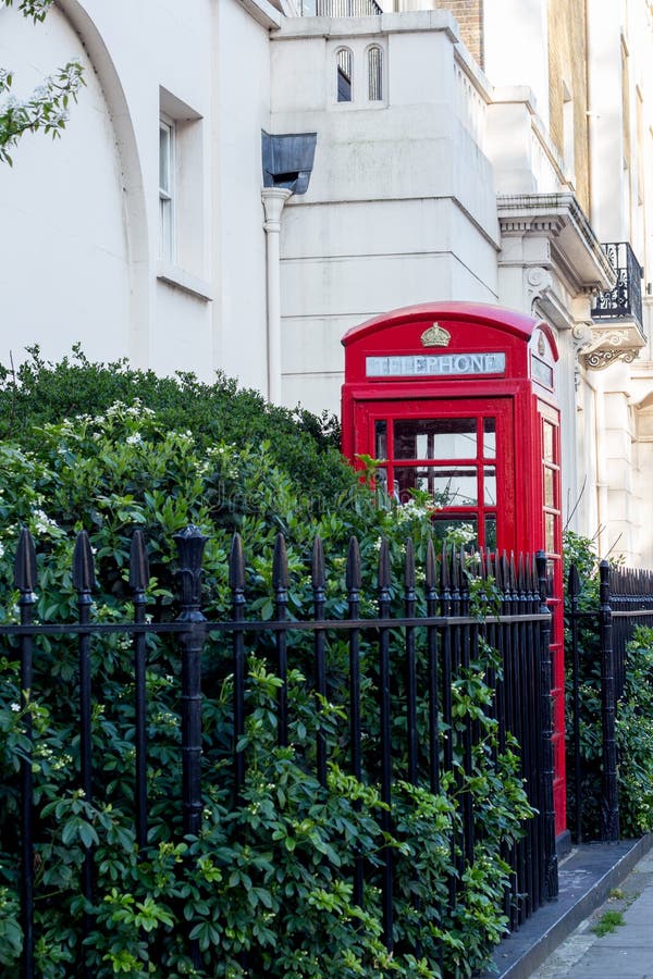 LONDON. Red Telephone Box on the Street Stock Image - Image of british ...