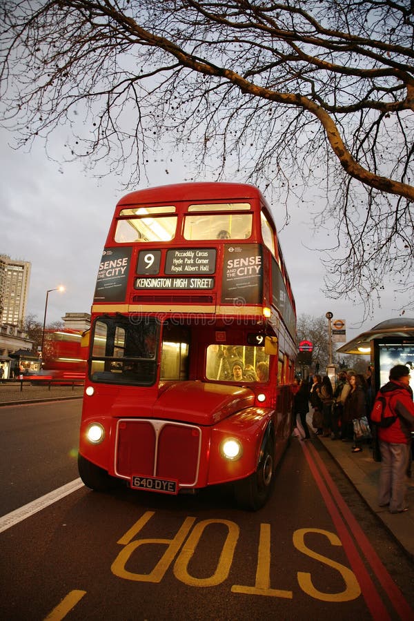 London Route Master Bus editorial photo. Image of destinations - 23001716