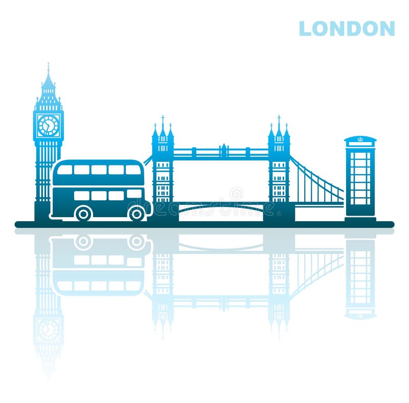 London Sights. Abstract Landscape Stock Vector - Illustration of flat ...