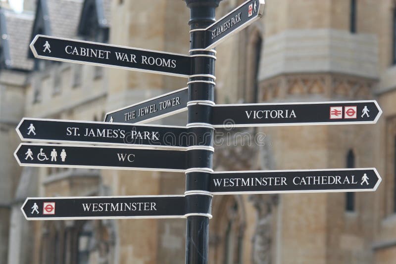 London Signs editorial photography. Image of tourism, pedestrian - 6582012