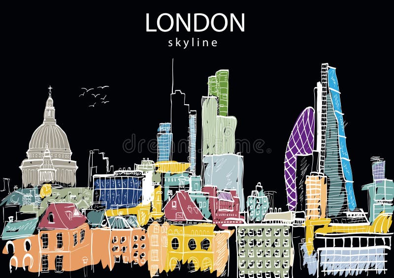 London Skyline abstract stock vector. Illustration of canary - 62335099