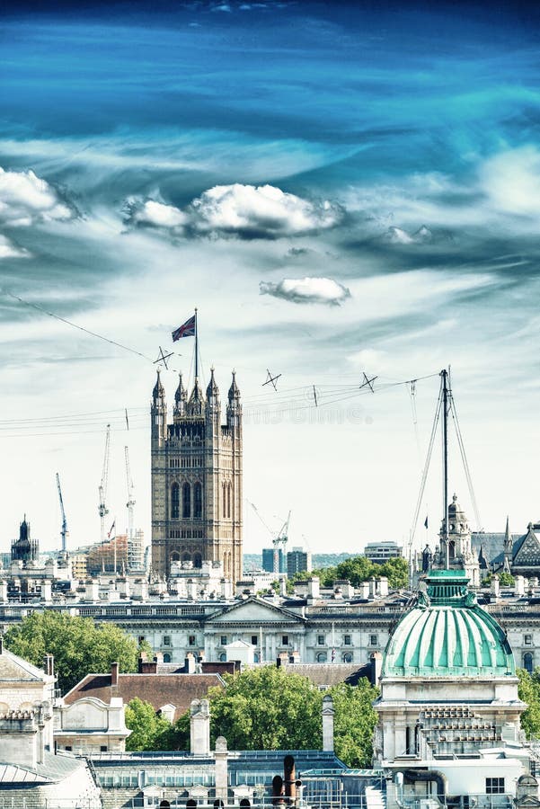London Skyline with Big Ben Stock Image - Image of thames, britain ...