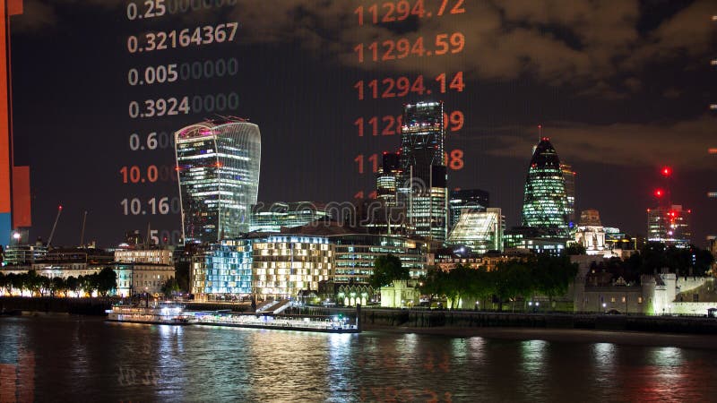 London Skyline and Data Code Stock Image - Image of funds, electronic ...