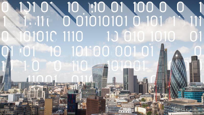 London Skyline and Data Code Stock Image - Image of numbers, financial ...