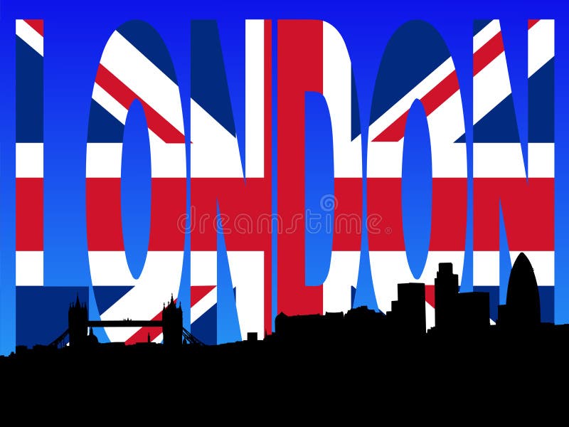 London text with flag stock vector. Illustration of london - 4442475