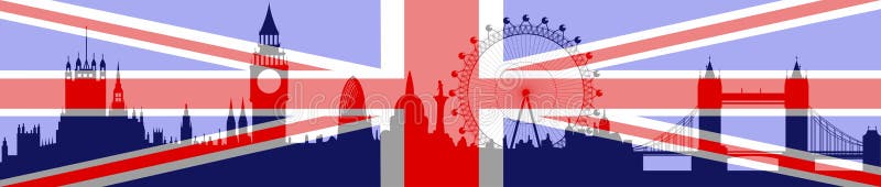 London Skyline with Flag - Vector Editorial Stock Photo - Illustration ...