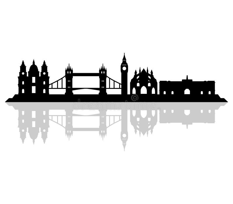 London Skyline Icon Illustrated in Vector on White Background Stock ...
