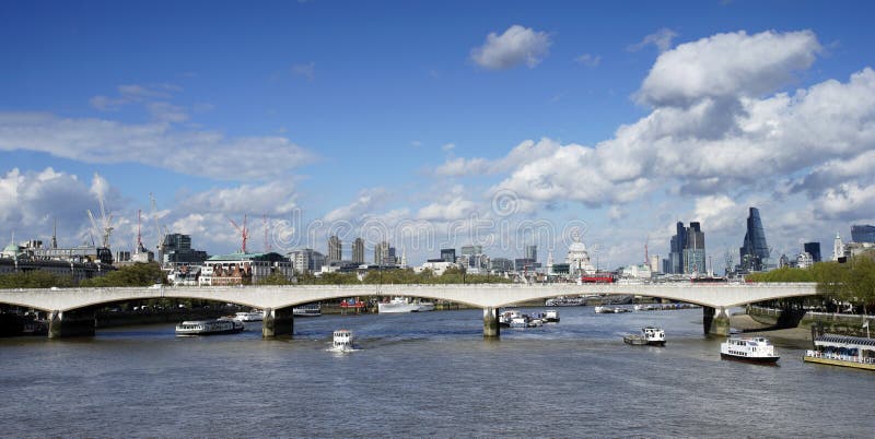 View from Waterloo Bridge stock image. Image of panoramic - 38209465