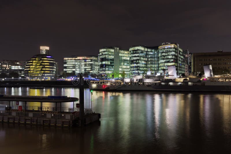 London Skyline at Night stock image. Image of english - 65672303