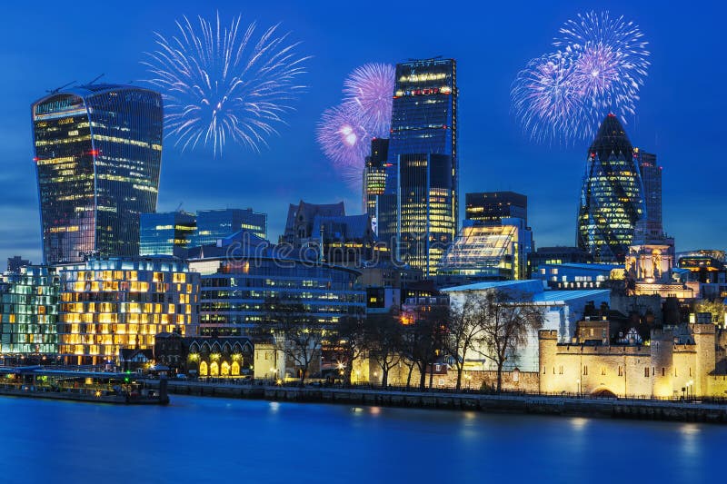 London skyline by night stock photo. Image of financial - 202952354