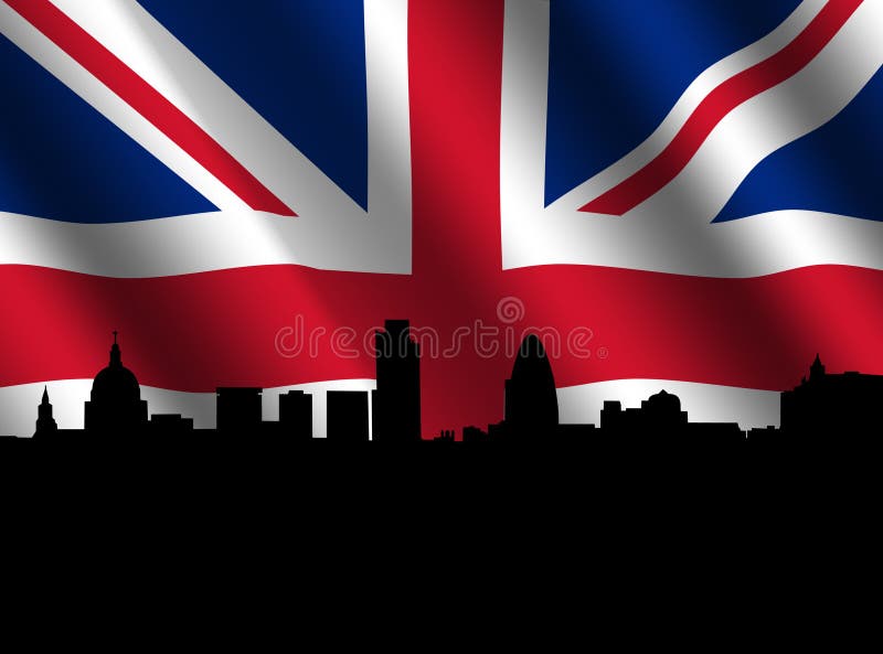 Rippled Union Jack Flag with Chequered Border Stock Illustration ...