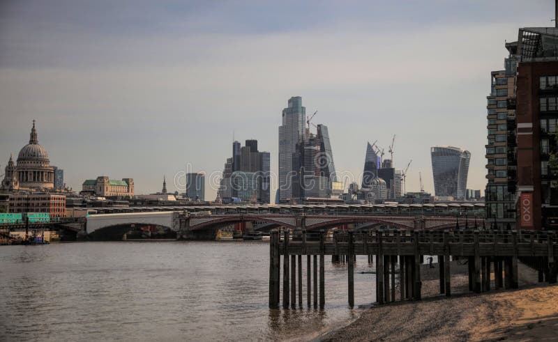 London Skyline on the River Thames Editorial Stock Photo - Image of ...