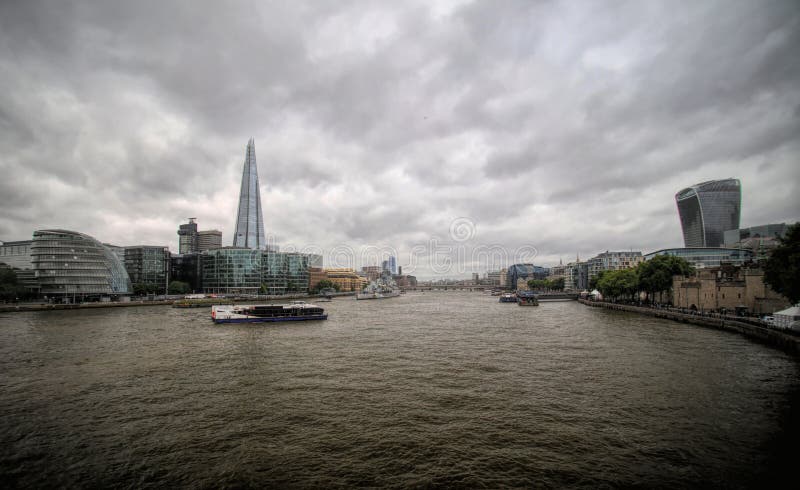 London Skyline on the River Thames Editorial Image - Image of skyline ...