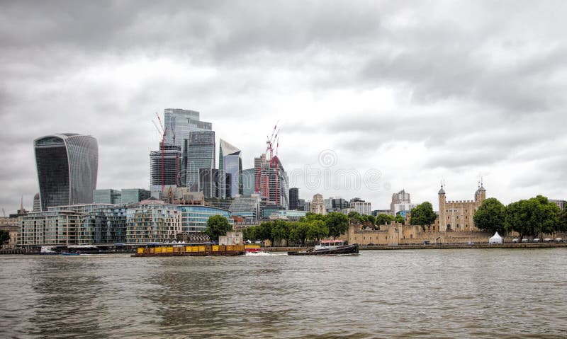 London Skyline on the River Thames Editorial Photo - Image of london ...