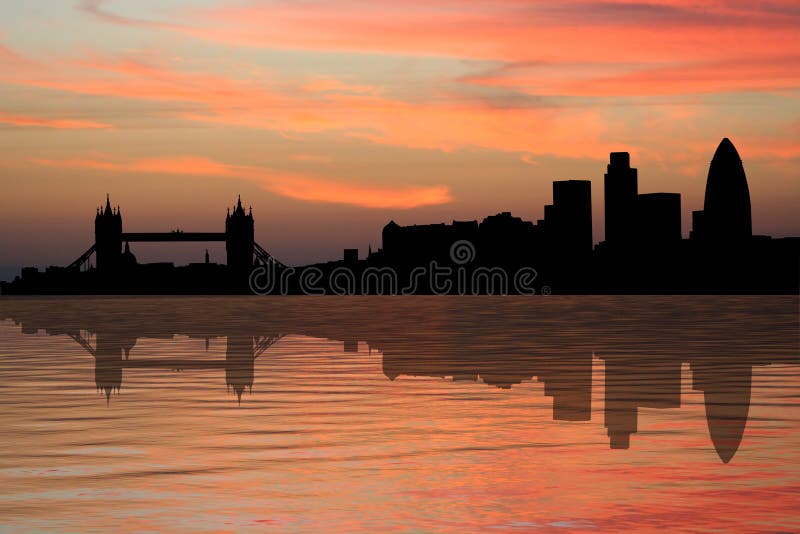 London skyline at sunset stock illustration. Illustration of sunset ...