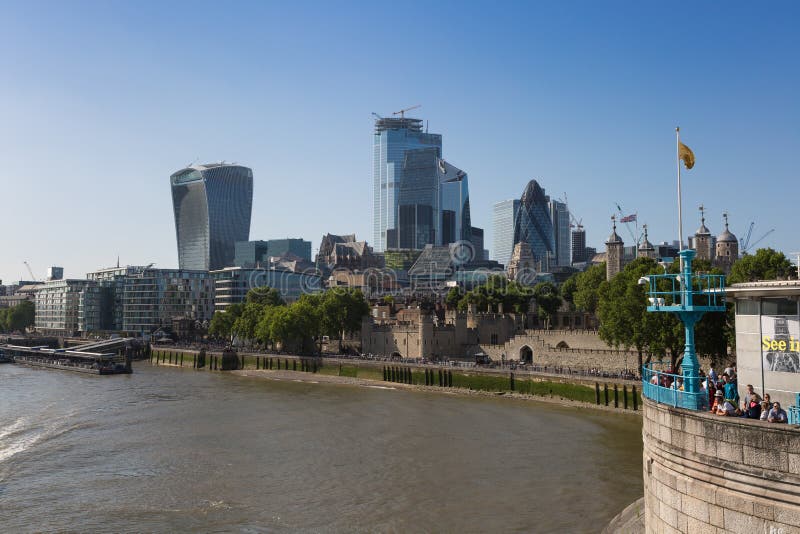 London Skyscrapers Skyline and River Thames, London Editorial Stock ...