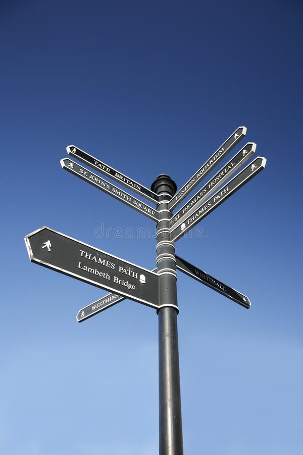 London Street Direction Sign Post Stock Image - Image of building, path ...