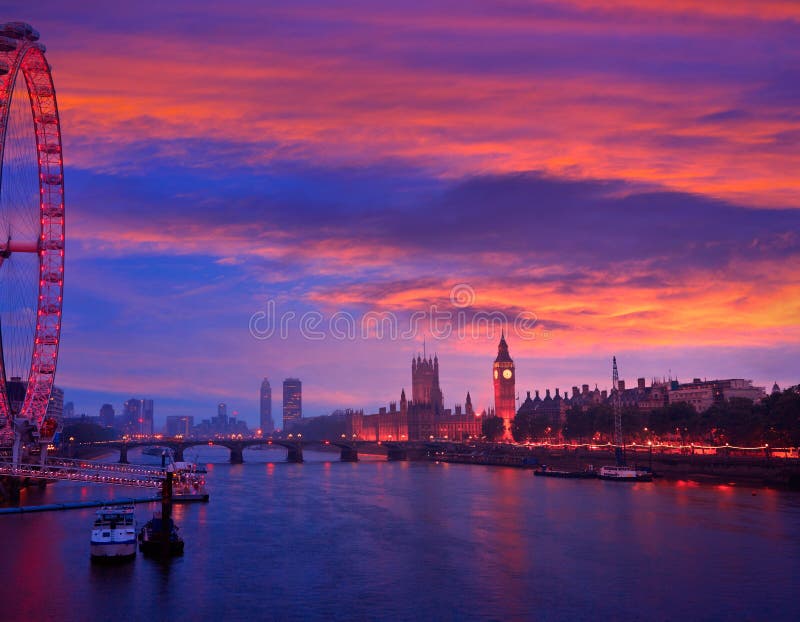 London sunset skyline editorial stock image. Image of skyline - 43150669