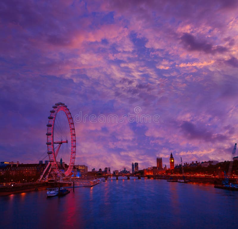 London sunset skyline editorial stock image. Image of skyline - 43150669