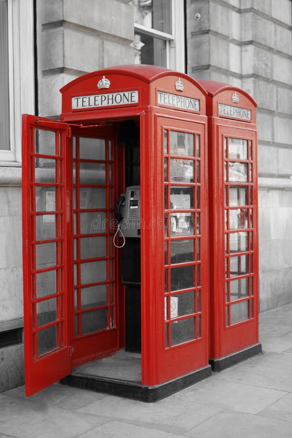 Red Telephone Booths in Covent Garden Street, London, England, United ...
