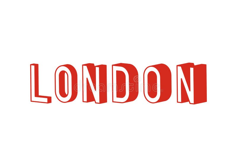 London Text with British Flag Stock Illustration - Illustration of ...